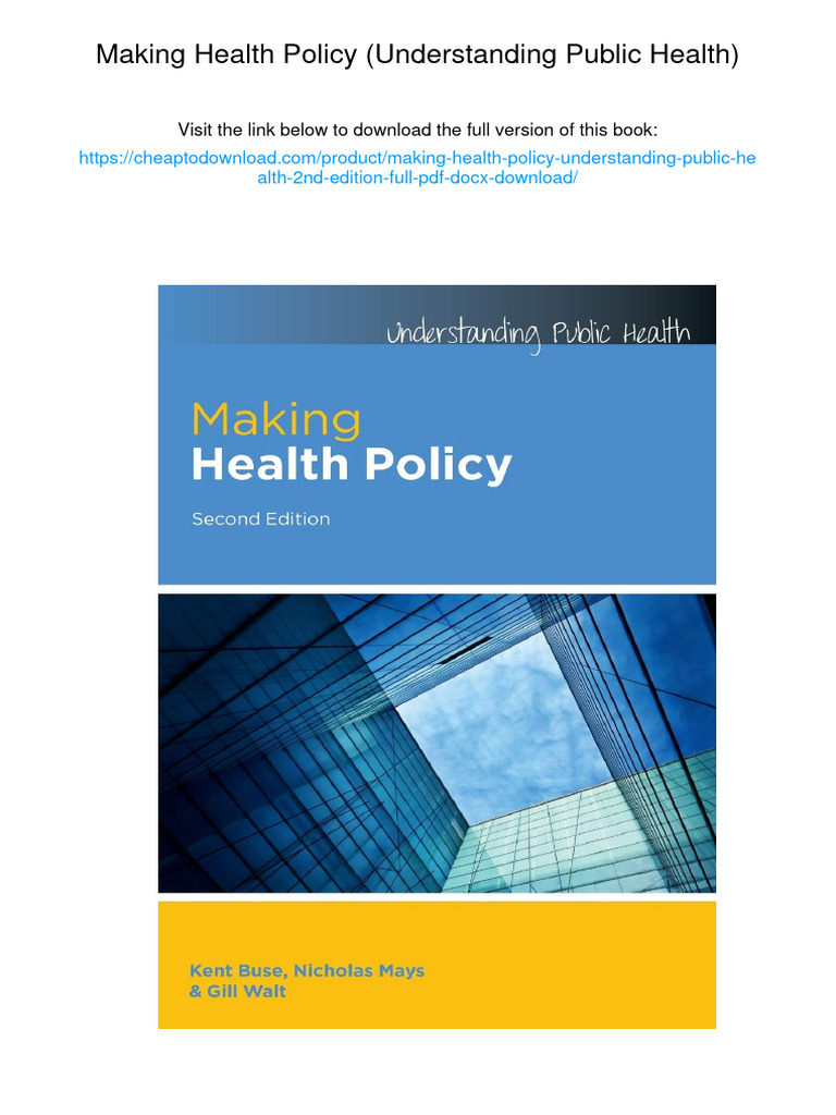 Making Health Policy (Understanding Public Health) - ISBN 0335246346 ...