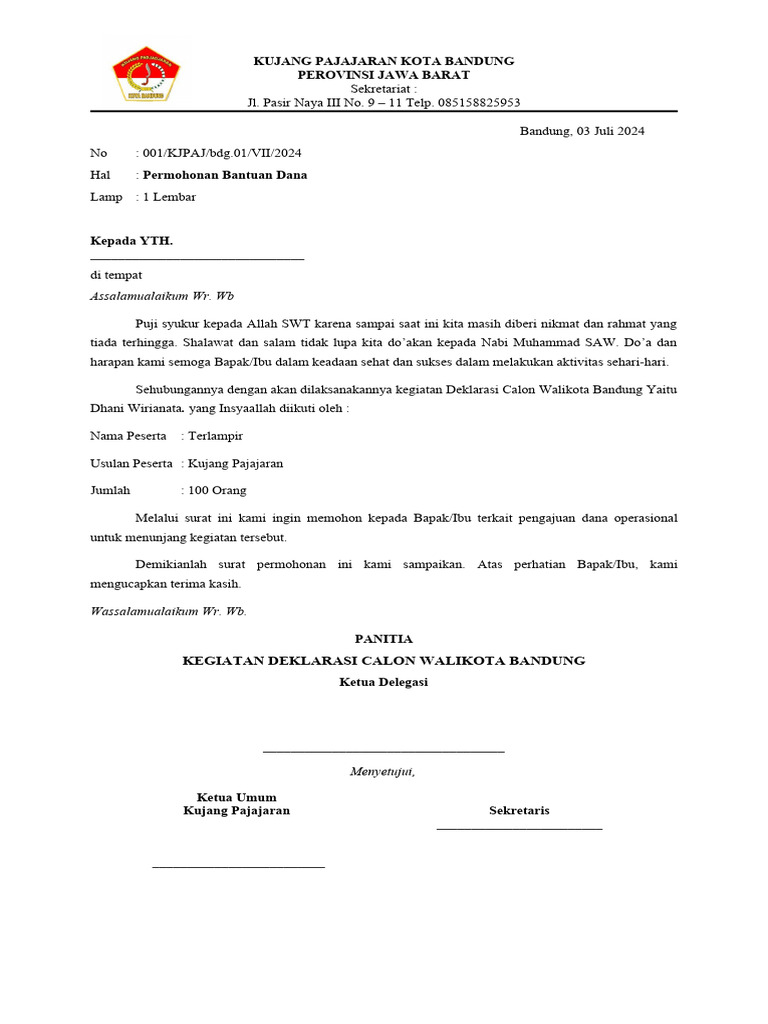 Surat Permohonan BOP-2 | PDF