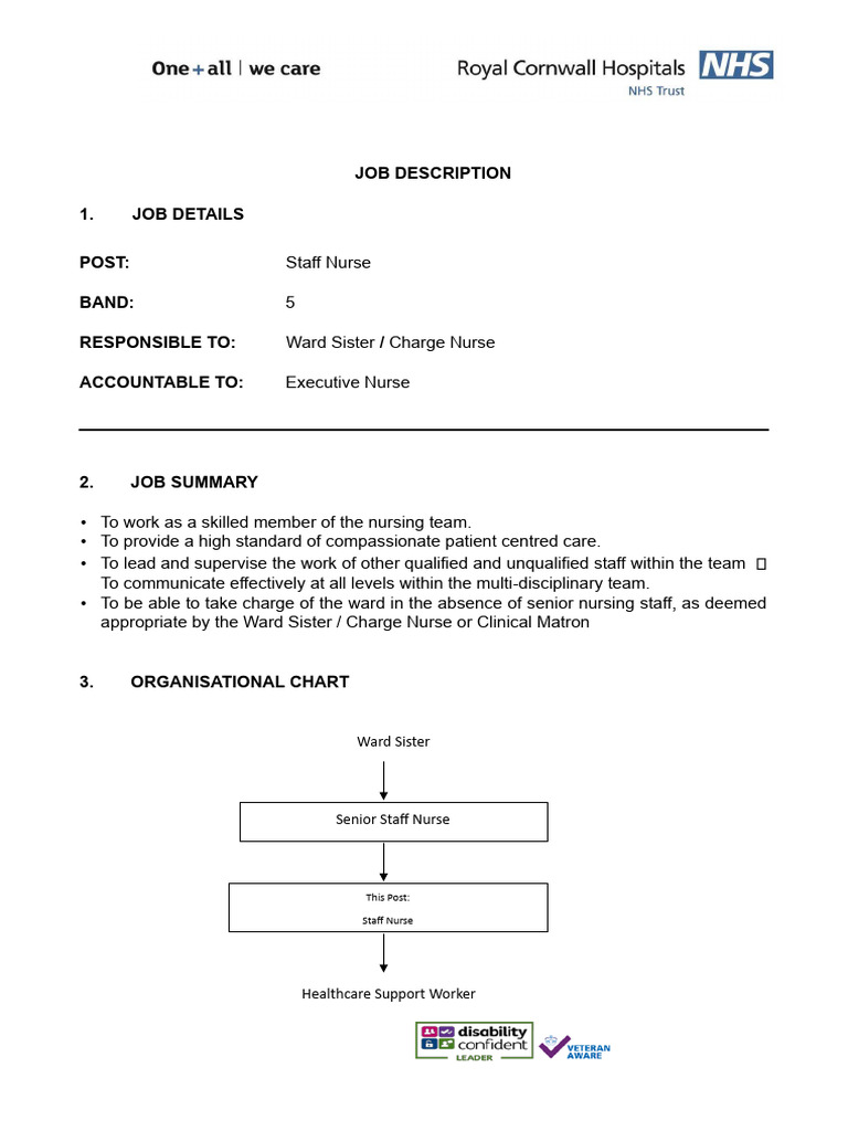 Staff Nurse Job Description - Band 5 | PDF | Nursing | Hospital