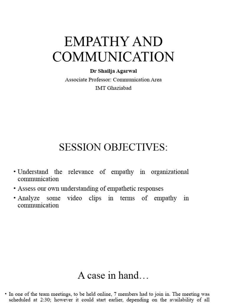 Empathy and Communication | PDF | Empathy | Communication