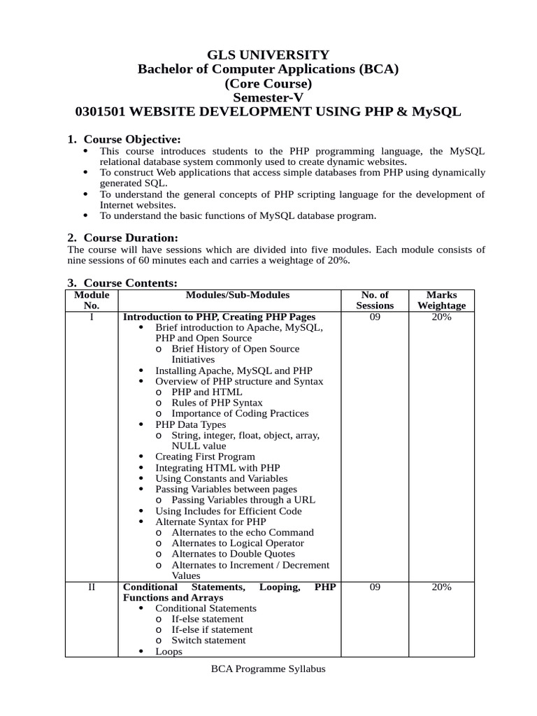 PHP & MySQL Web Development Course | PDF | Php | Web Development