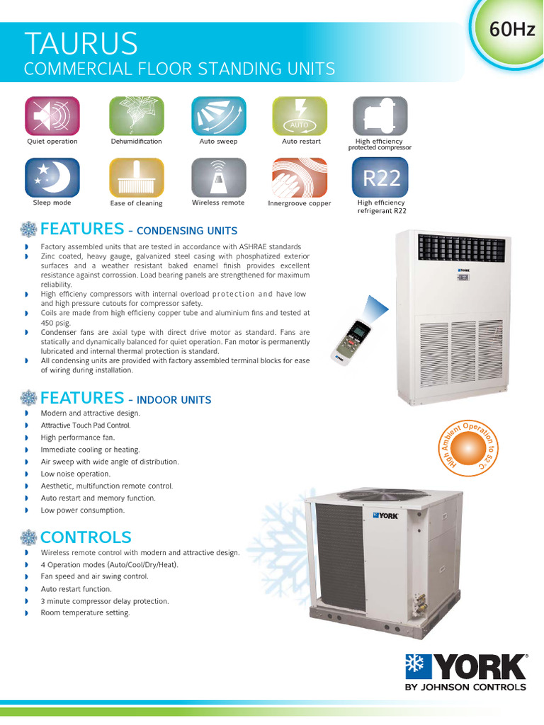 60Hz R22 Taurus Commercial Floor Standing Split Units (1) | Download Free PDF | Air Conditioning ...
