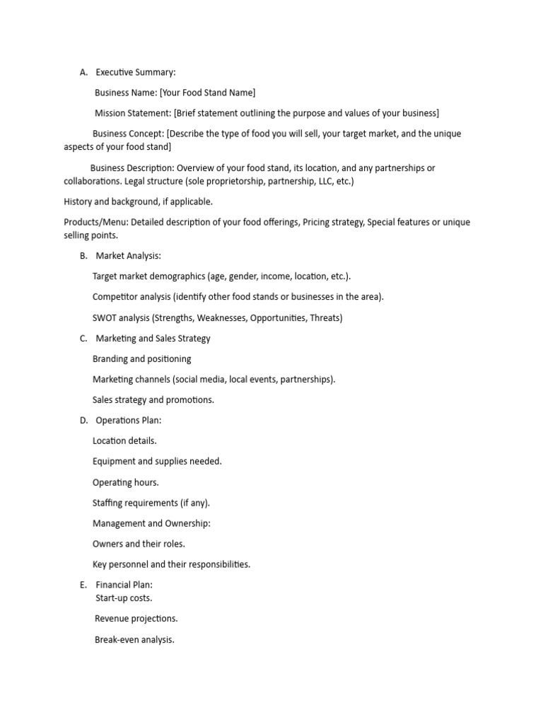 Business Plan Outline | PDF