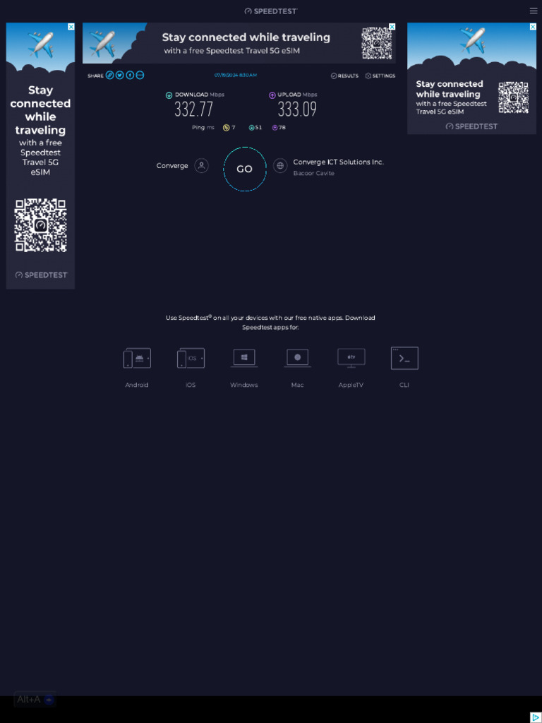 Speedtest by Ookla - The Global Broadband Speed Test | PDF
