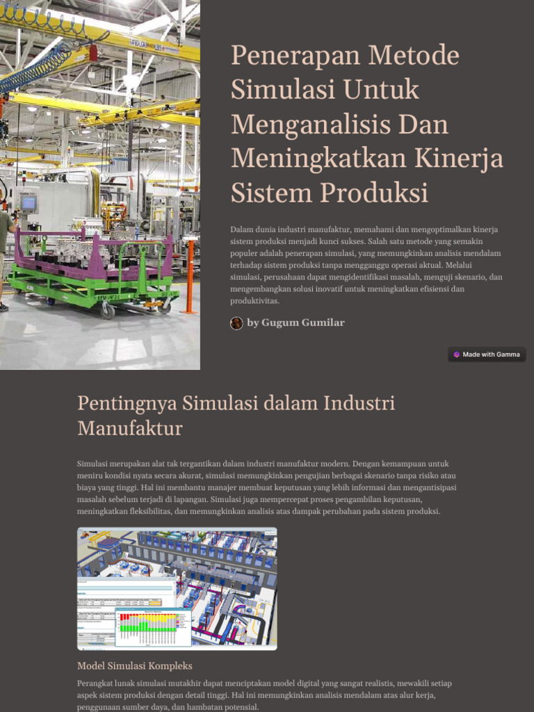 Penerapan Simulasi untuk Optimasi Produksi | PDF | Bisnis | Komputer