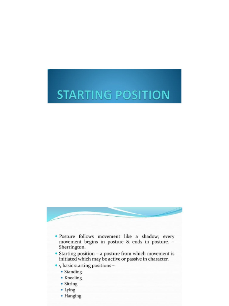 Intro To Starting Positions ET | PDF