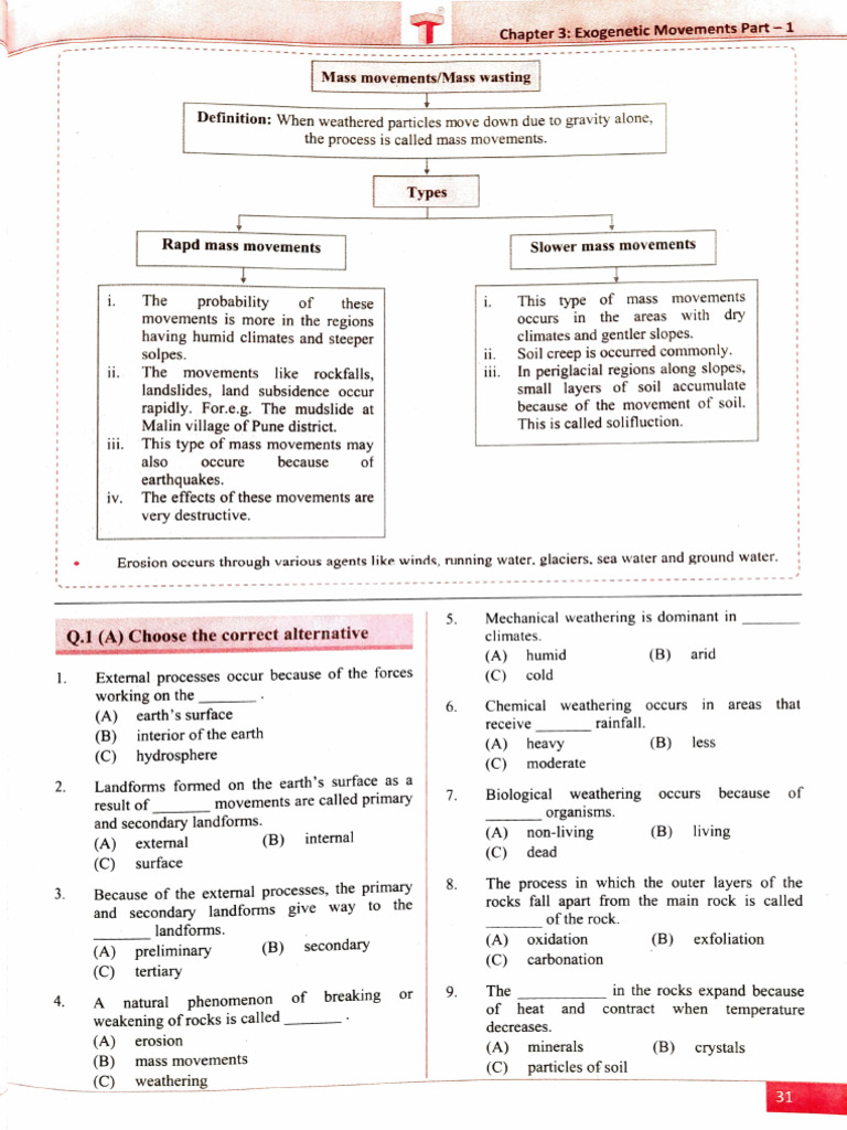 9th Geo 3 Exogenetic Processes 1 | PDF | Weathering | Rock (Geology)