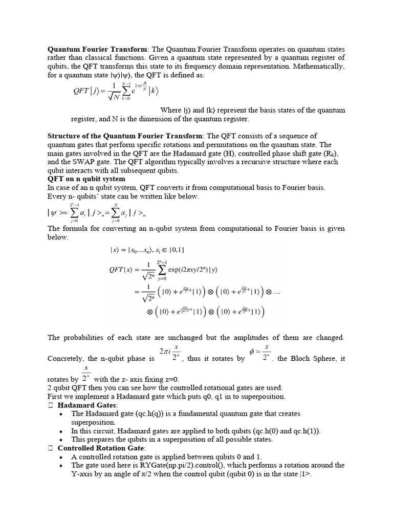 2 Qubit - Quantum Fourier Transform | PDF | Physics | Theoretical ...