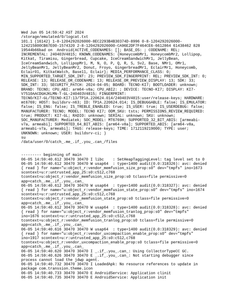 Logcat | PDF | Android (Operating System) | Computer Programming