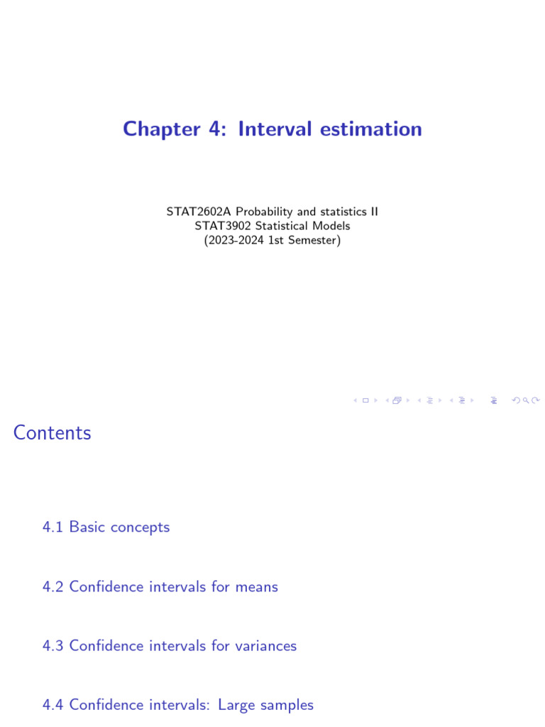 ch4 | PDF | Variance | Confidence Interval