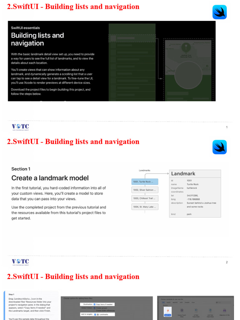 SwiftUI-2-Building Lists and Navigation | PDF | Swift (Programming Language) | Computer Programming