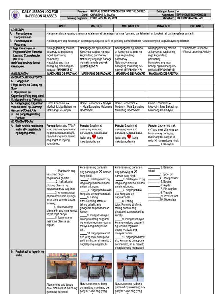 G5 Q3W4 DLL EPP-HE (MELCs) | PDF