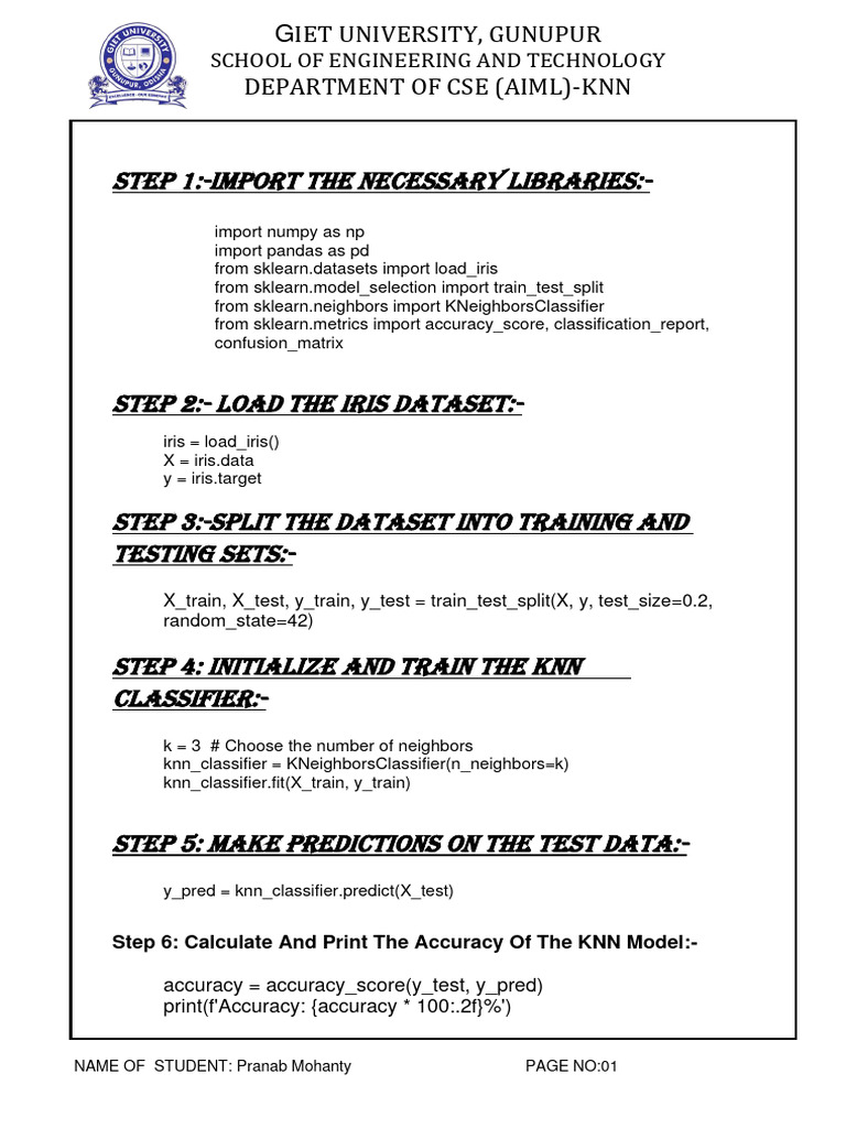 Project-4 (KNN CLASSIFICATION) (2) PRANAB | PDF | Statistical Data Types | Statistical ...