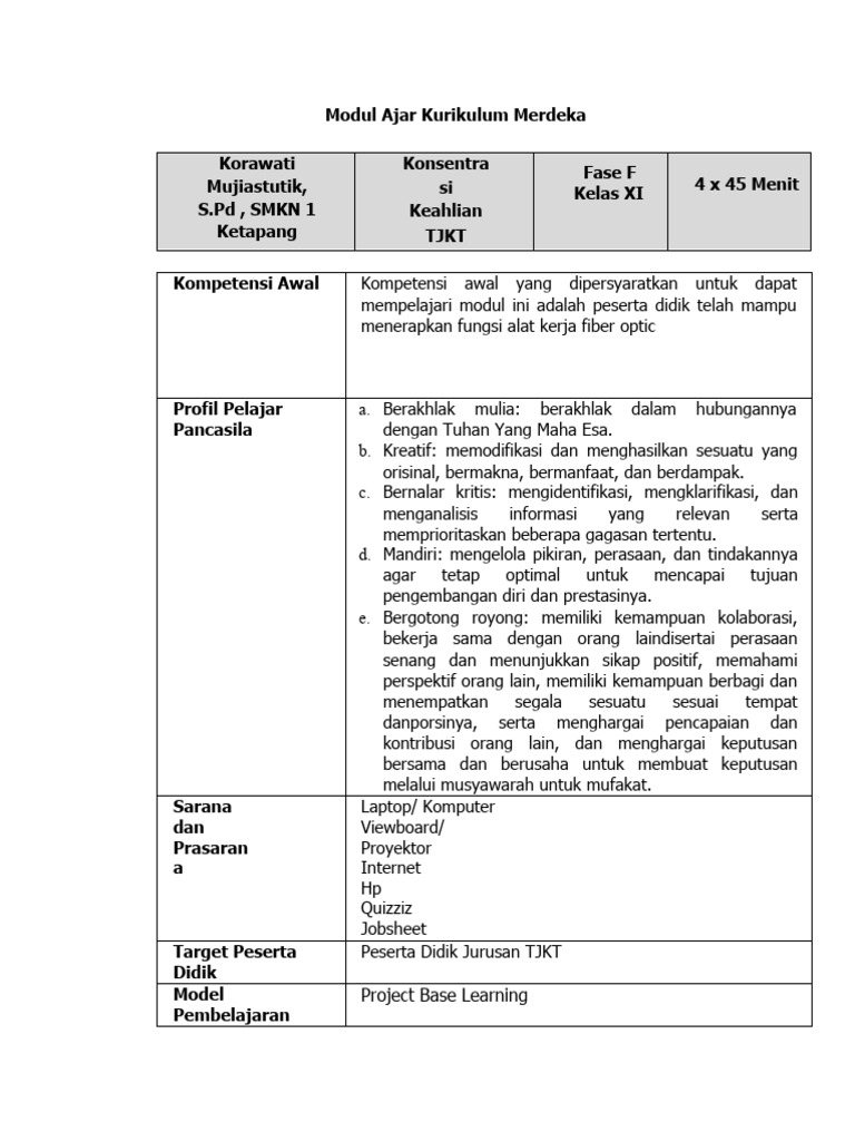 Modul Ajar TJKN SMT 2.5 | PDF