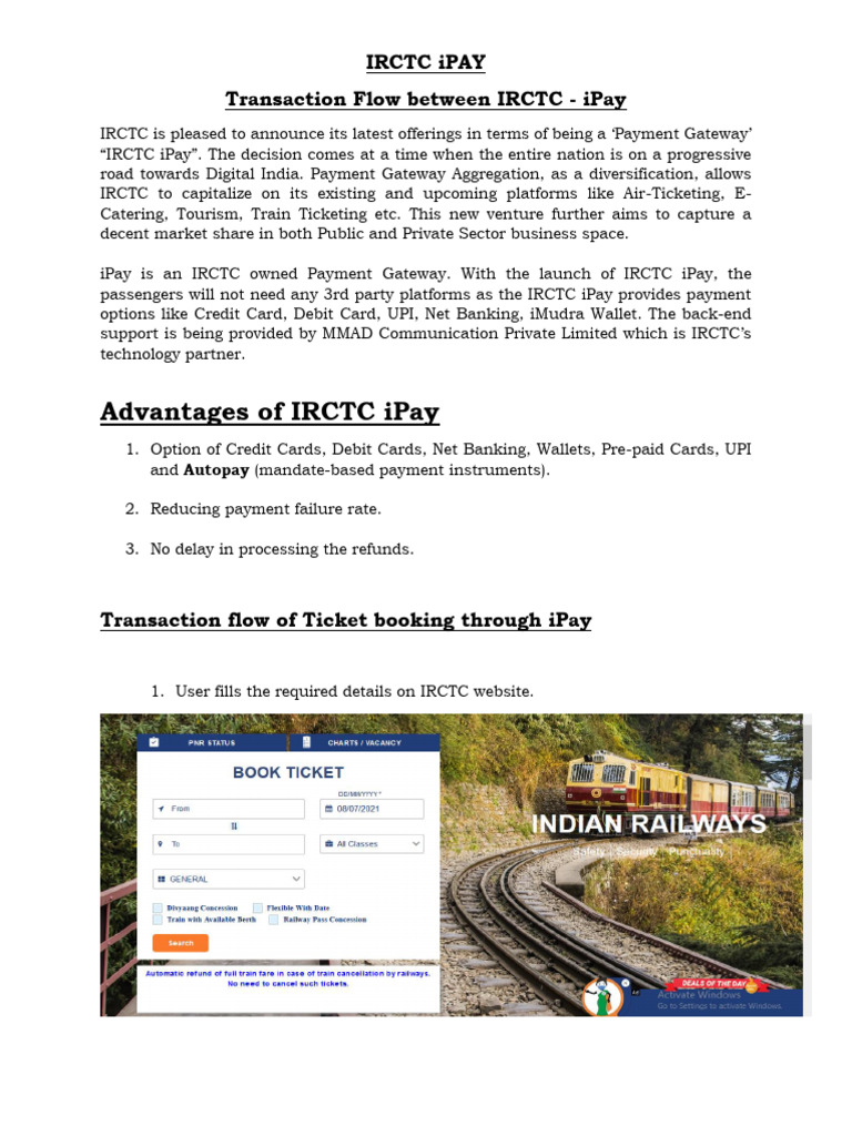 Irctc Ipay English | PDF