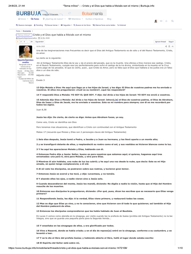 Tema Mítico - Cristo y El Dios Que Habla A Moisés Son El Mismo - Burbuja - Info PARA RELI | PDF ...