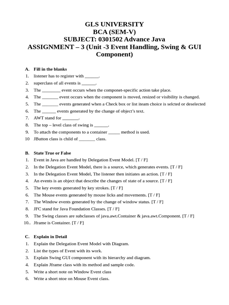 Java Theory Assignment 3 | PDF | Software Engineering | Software