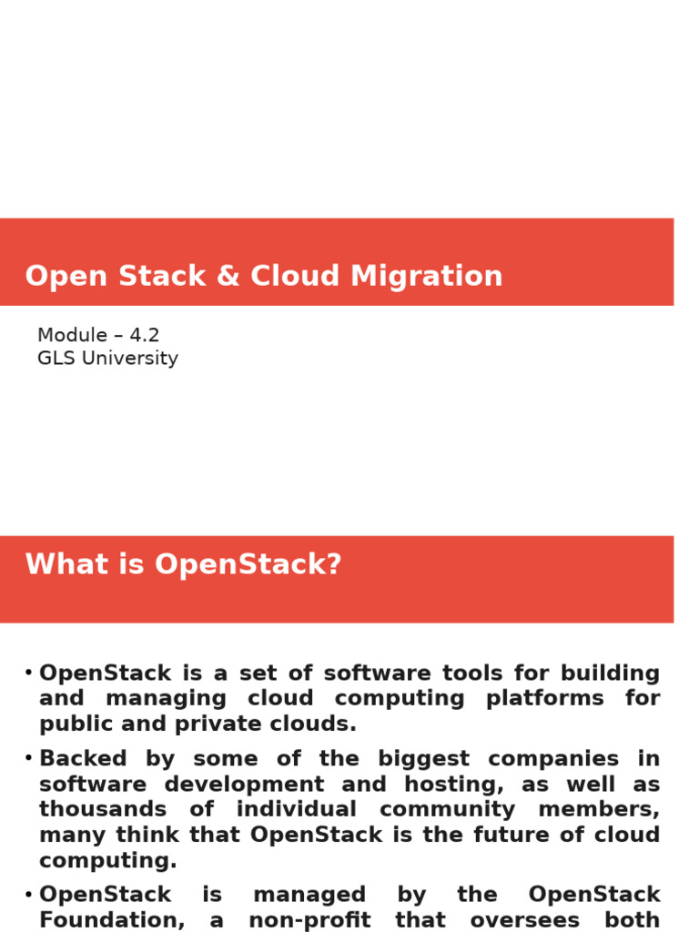 Module 4.3 OpenStack Cloud Migration | PDF | Open Stack | Cloud Computing