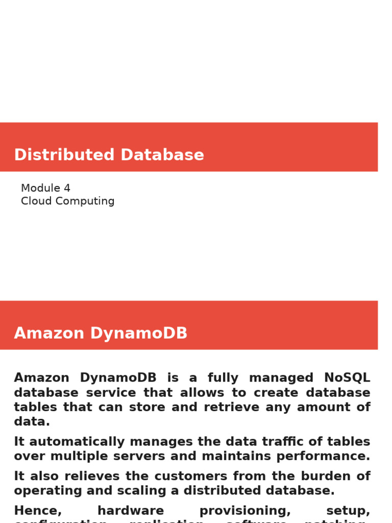 Module 4.2 Distributed DB | PDF | Databases | Scalability