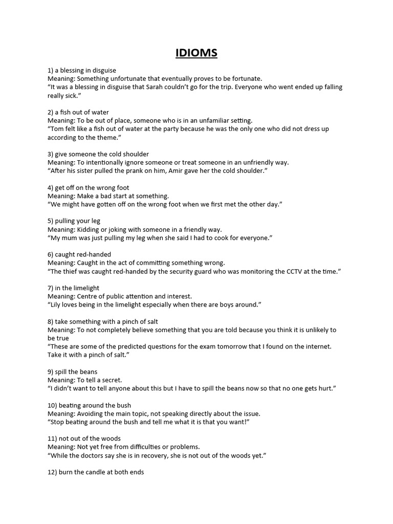 IDIOMS | PDF