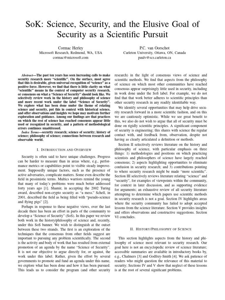 Science and Security Sok | PDF | Falsifiability | Inductive Reasoning