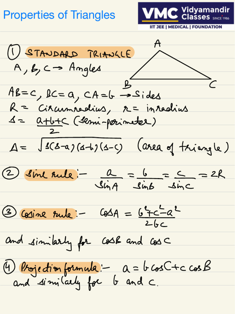 Properties of Triangle | PDF | Geometric Measurement | Euclidean Geometry