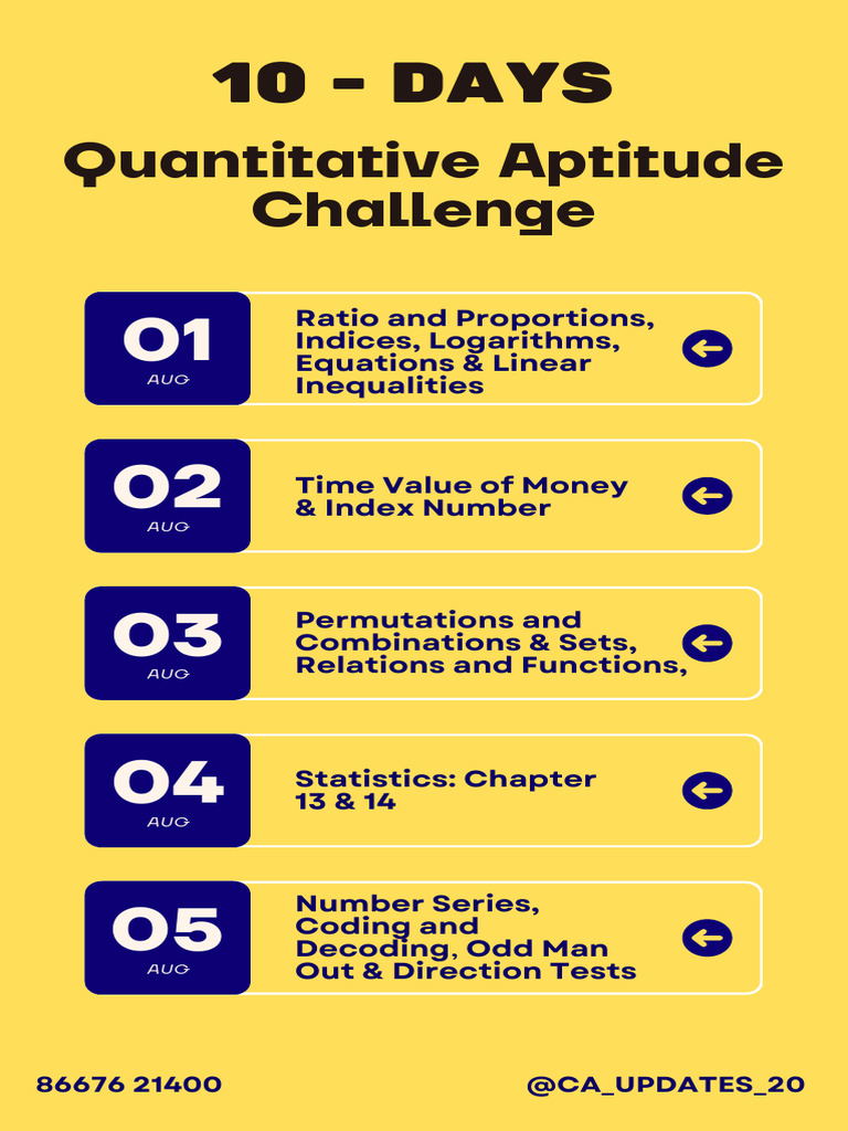 10 Days - Quantitative Aptitude Challenge | PDF | Statistics | Mathematical Objects