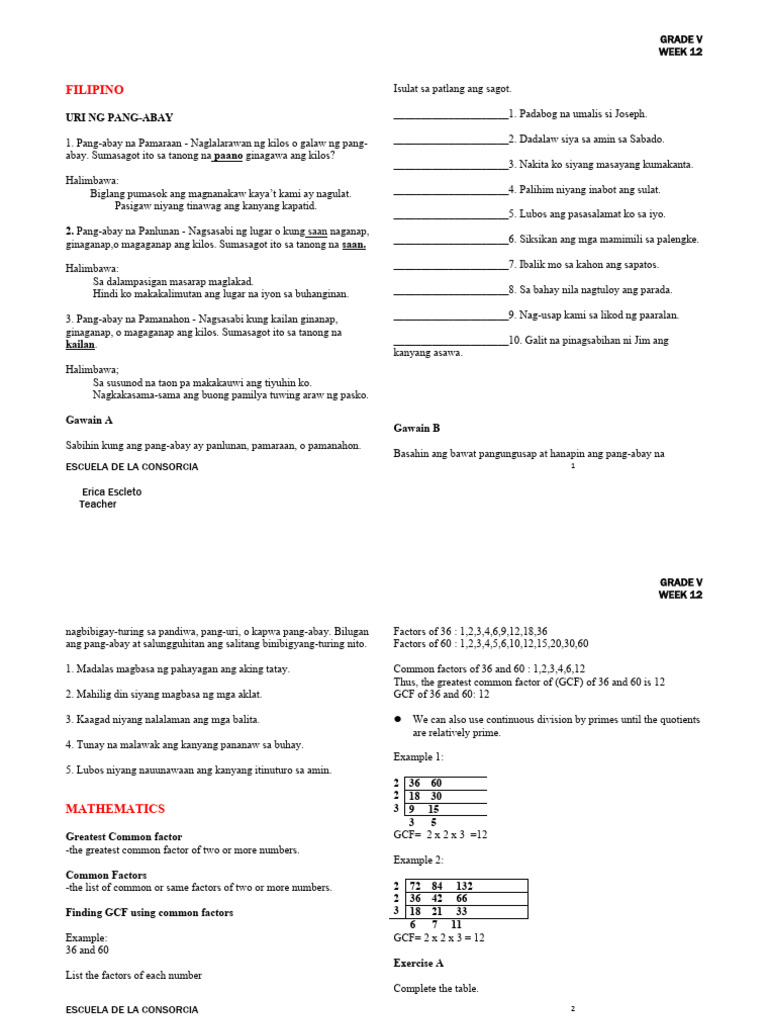 Module Week 12 - Grade V | PDF