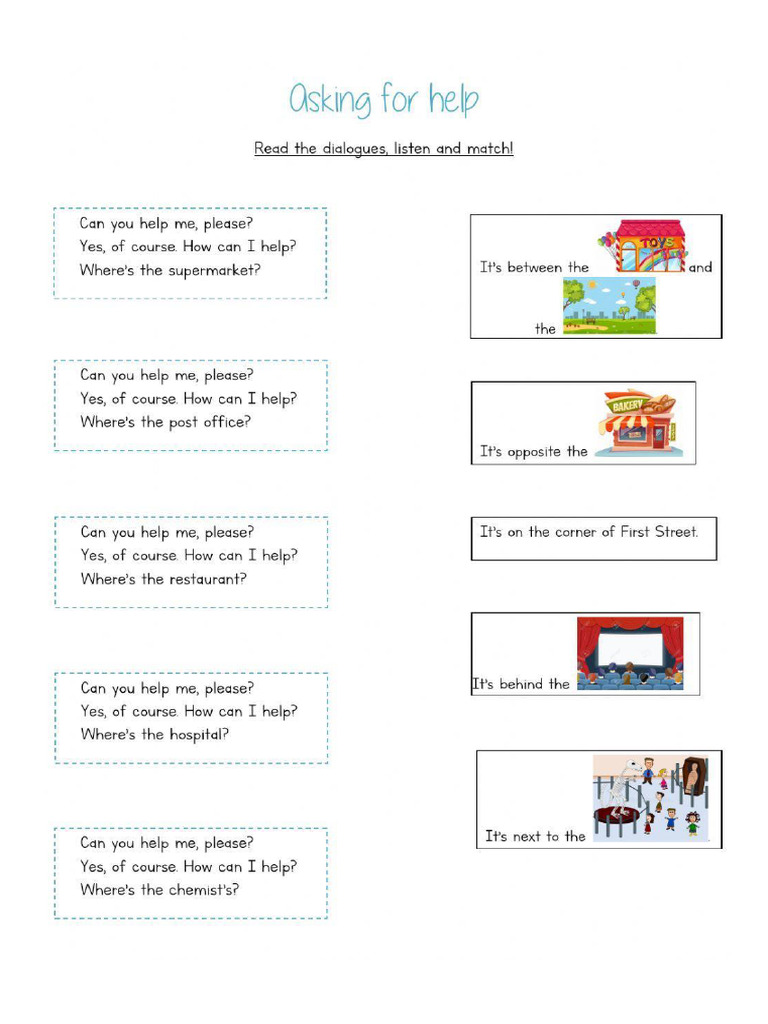 asking for help worksheet | PDF