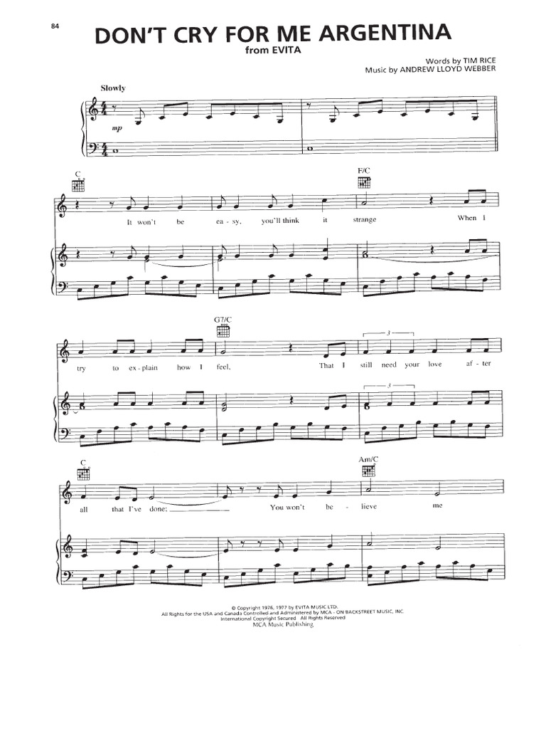 Dont-Cry-For-Me-Argentina | PDF