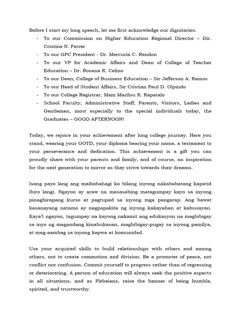 Graduation-Speech | PDF