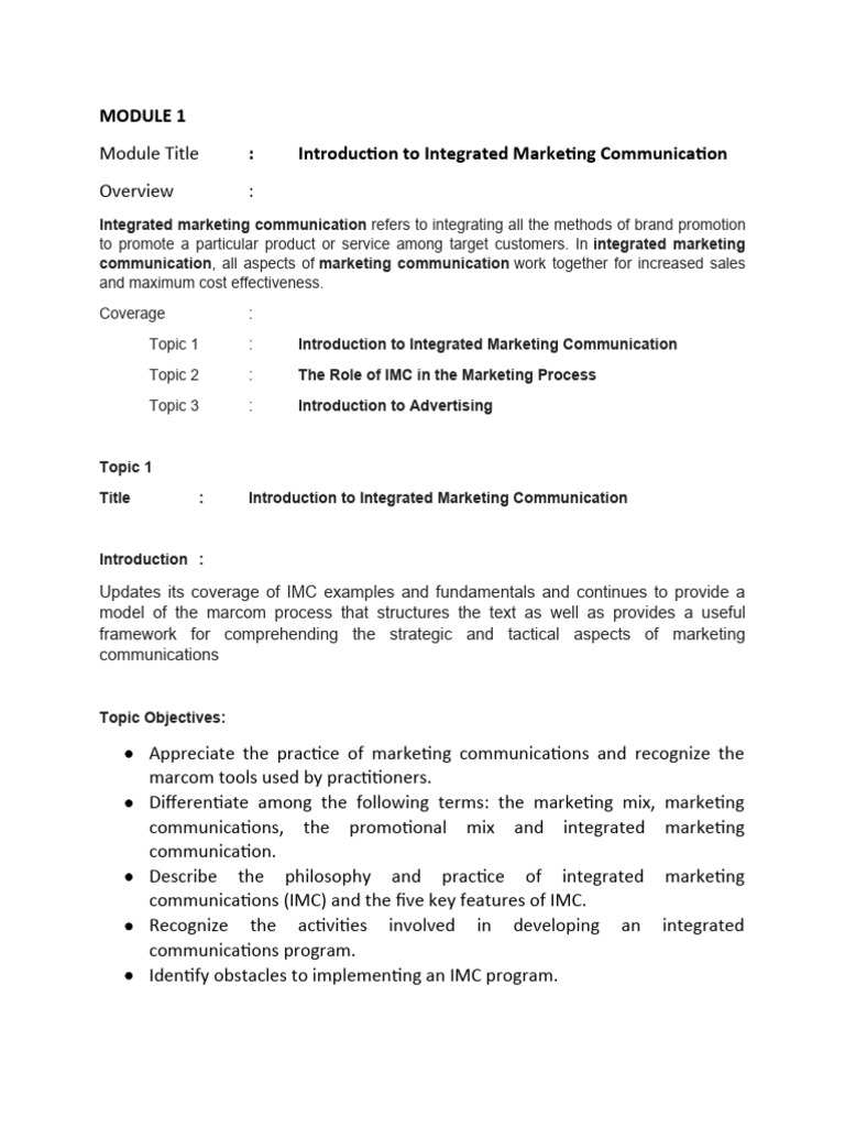 MODULE 1-Advertising | PDF | Marketing | Marketing Communications