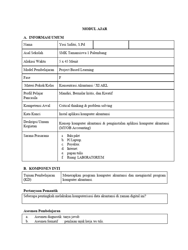 Modul Kelas Xi Akl | PDF