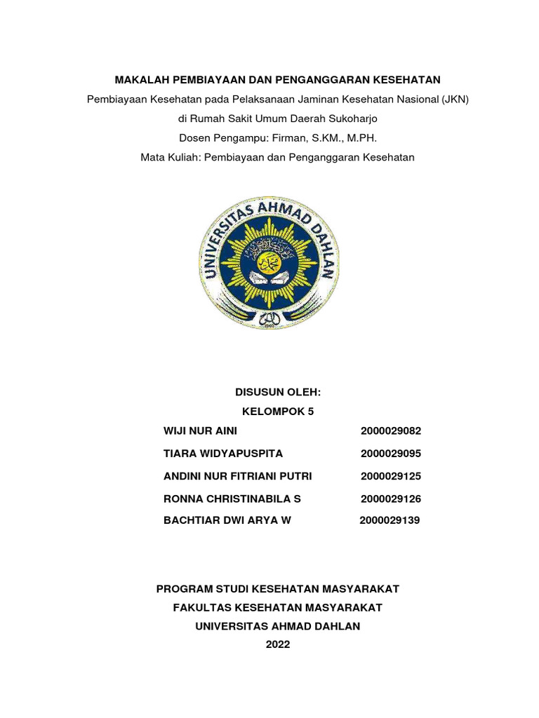 Kel 5 Ikm B Pembiayaan Kesehatan Pada Pe | PDF