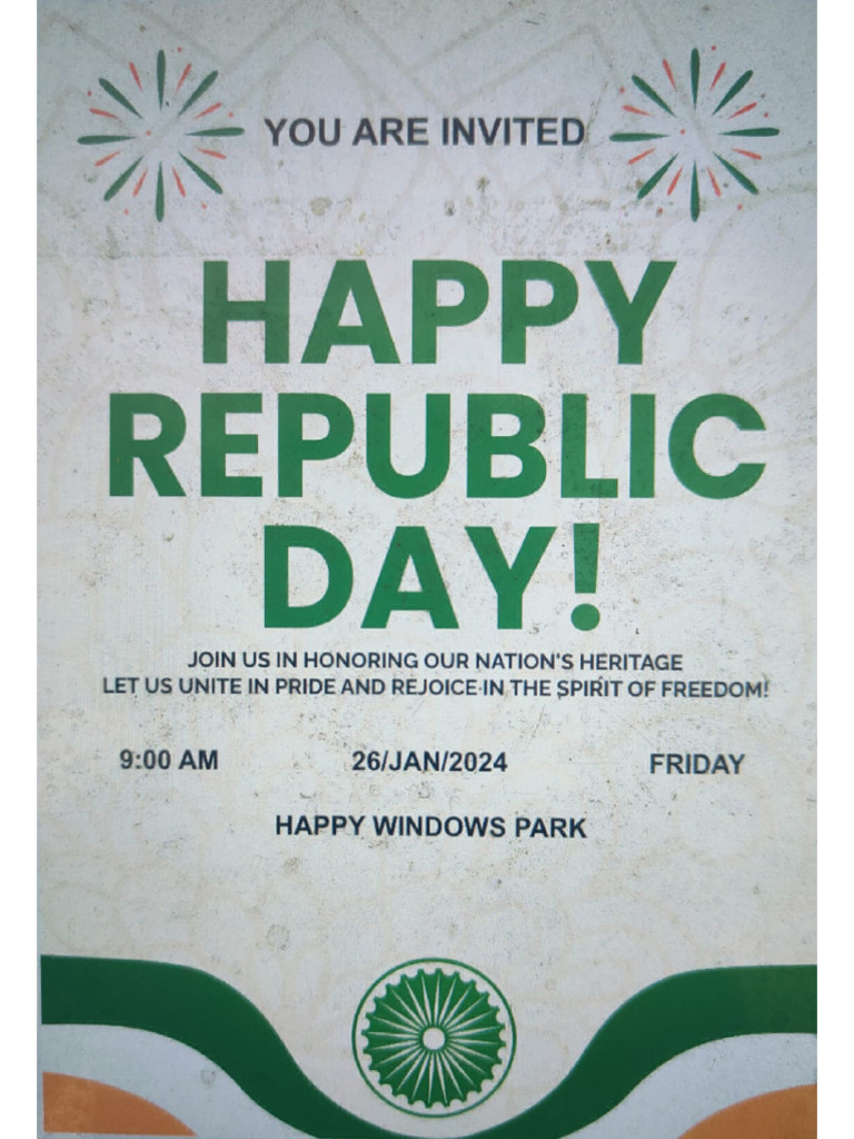 Republic Day Invitation 26 Jan 24 | PDF