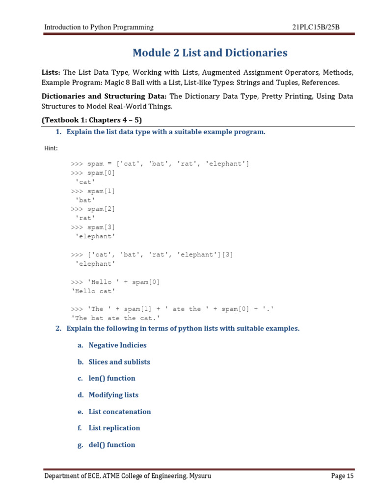 22plc15b Python Notes Module2 Pdf Parameter Computer Programming Programming Paradigms