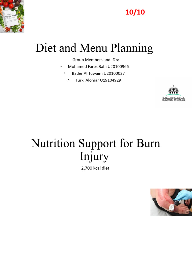 Nutrition Guide for Burn Injury Recovery | PDF | Foods | Fat