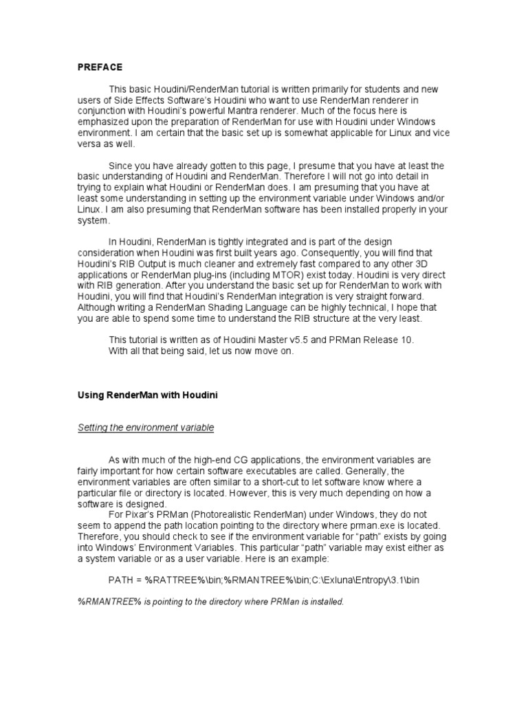 Houdini Renderman Tutorial Pdf Directory Computing Rendering