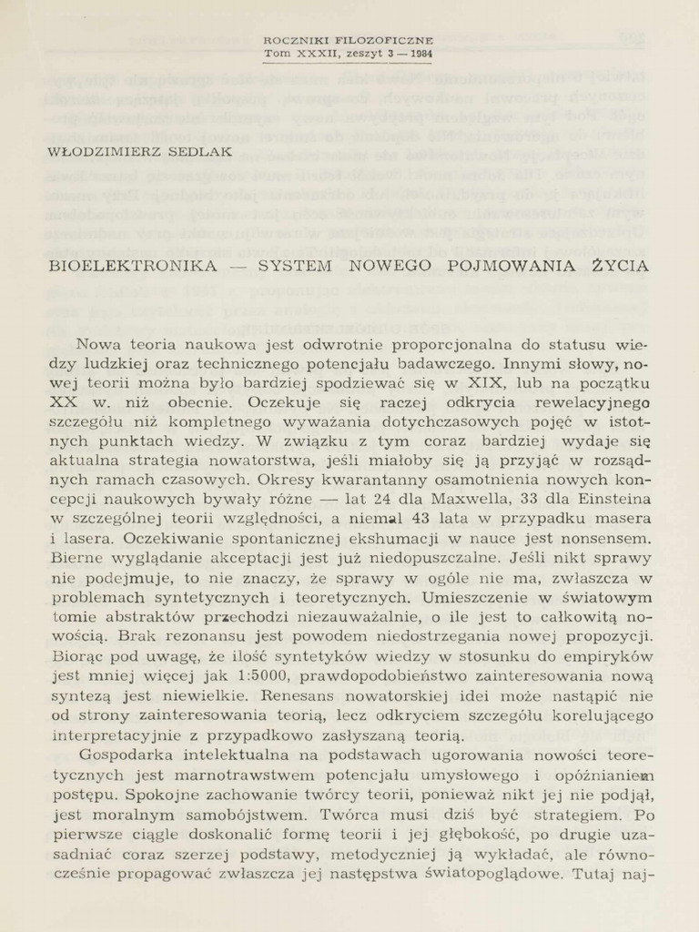 Bioelektronika - System Nowego Pojmowania Życia v-3594 - 32!03!12 | PDF