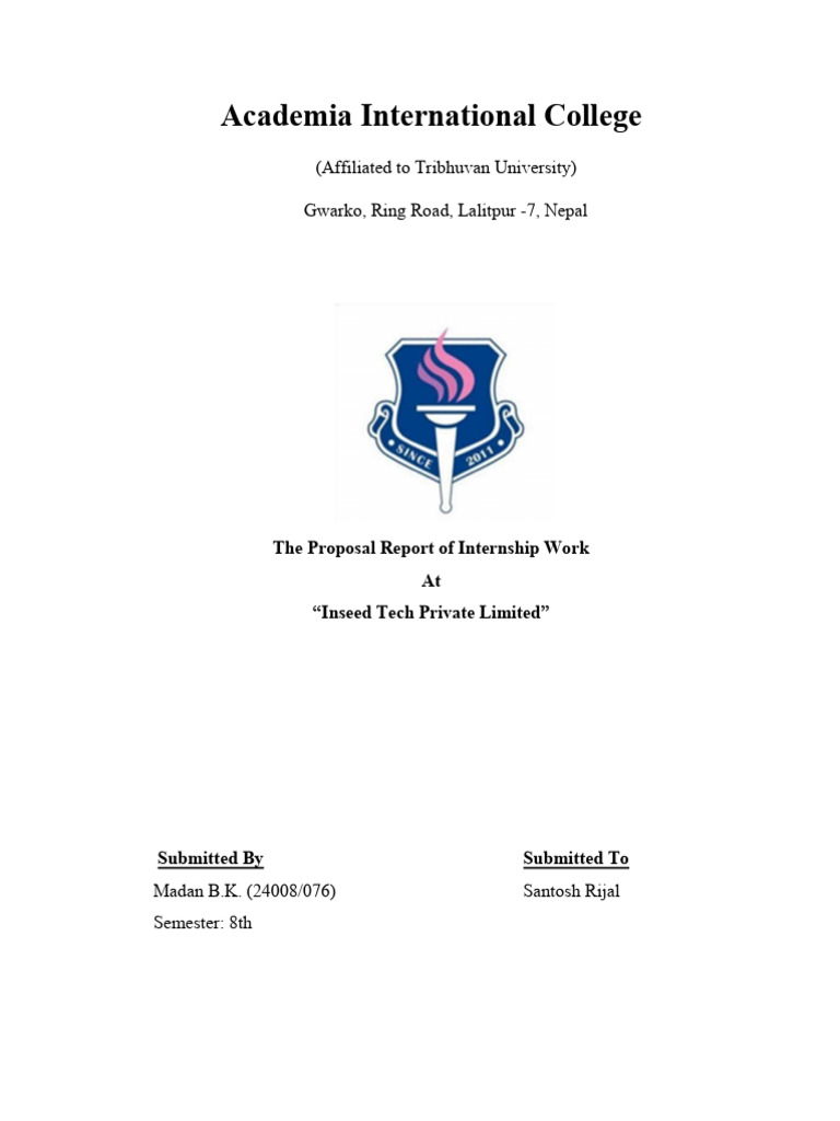 Proposal Report of Internship | PDF | Systems Architecture | Software