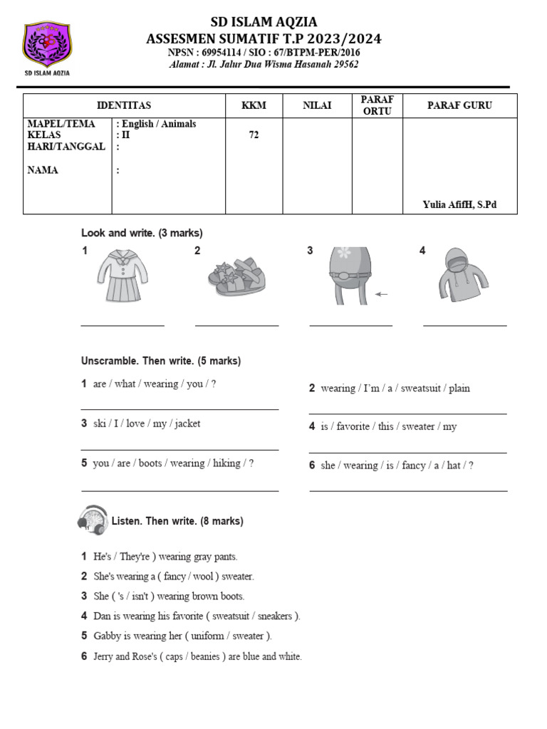 English Assessment Grade II 2023 | PDF