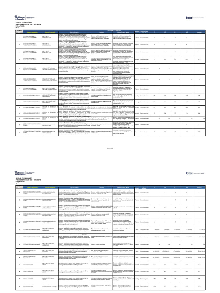POA 2024: Indicadores y Metas | PDF | Business | Economias