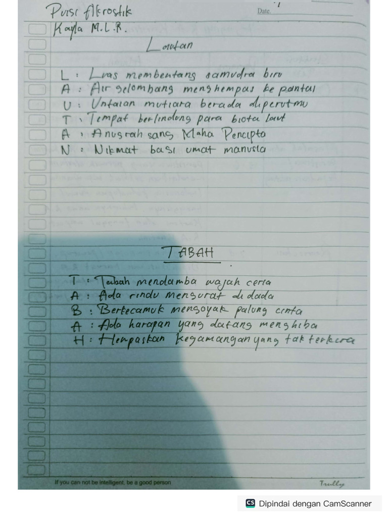 Puisi Akrostik (Kayla17) | PDF