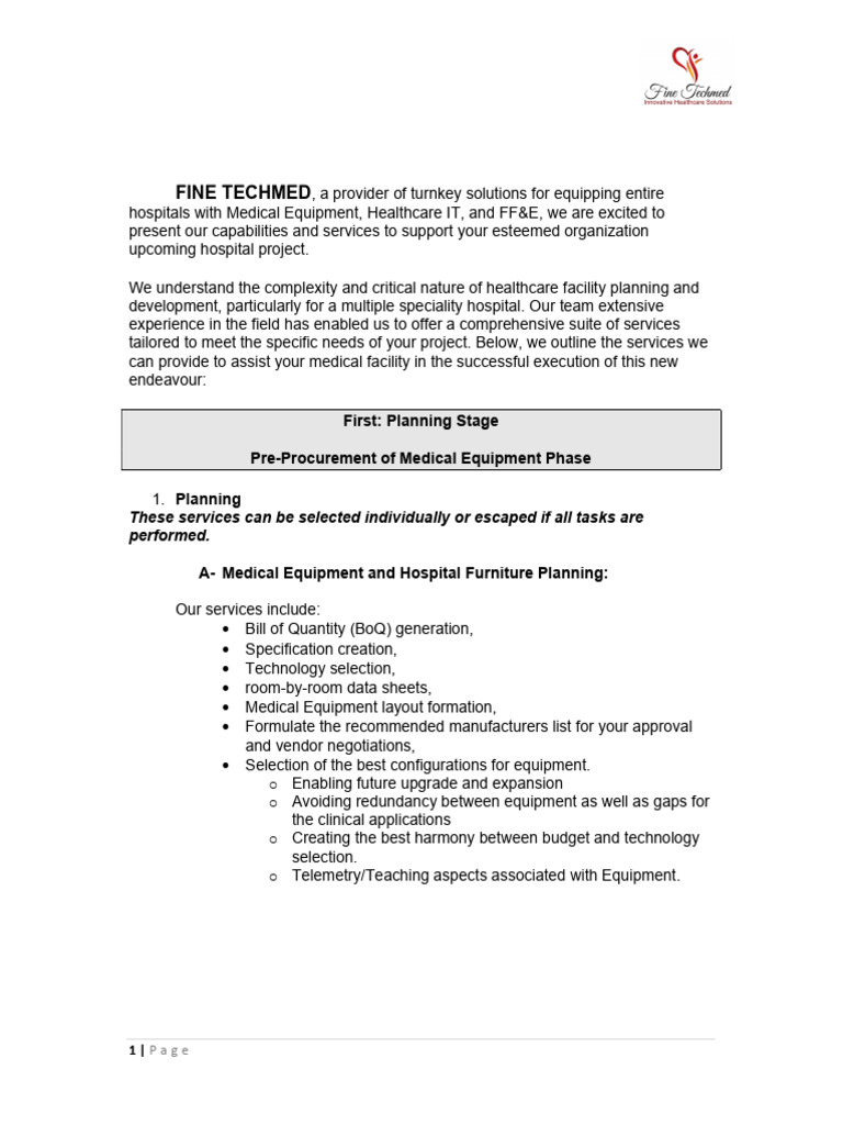 FTM-Turnkey Solution and Inegrated Services | PDF | Medical Device ...