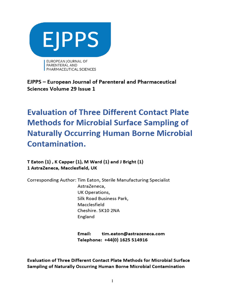 Contact Plate | PDF | Colony Forming Unit | Microbiology