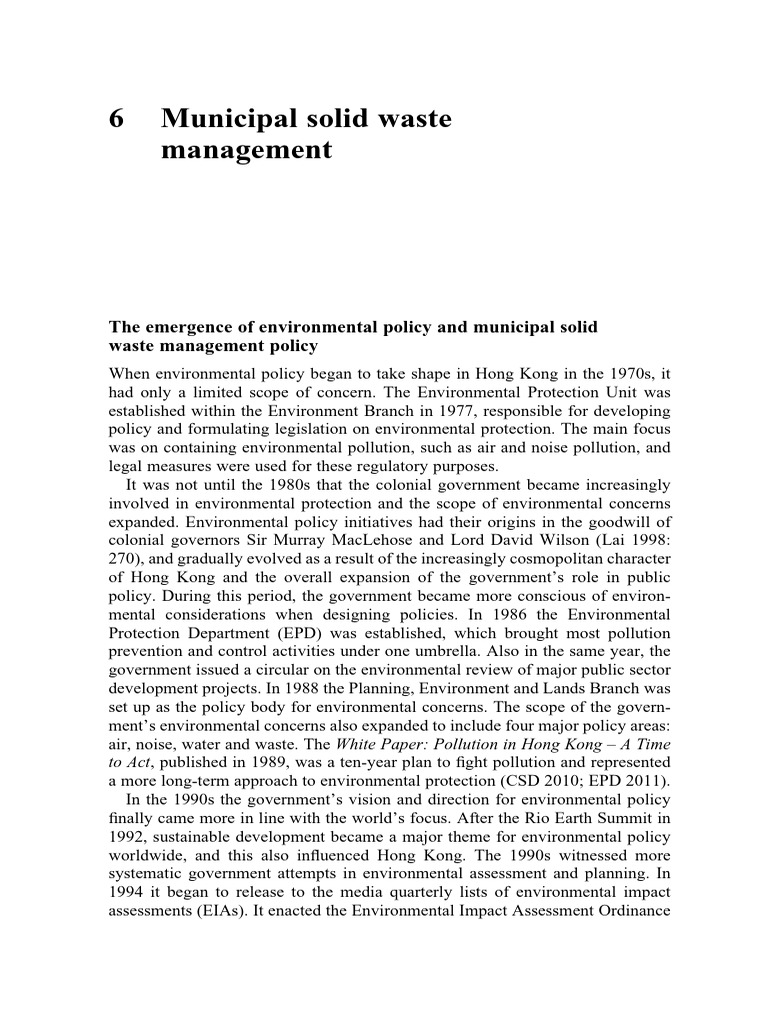 6 Municipal Solid Waste Management | PDF | Waste | Municipal Solid Waste