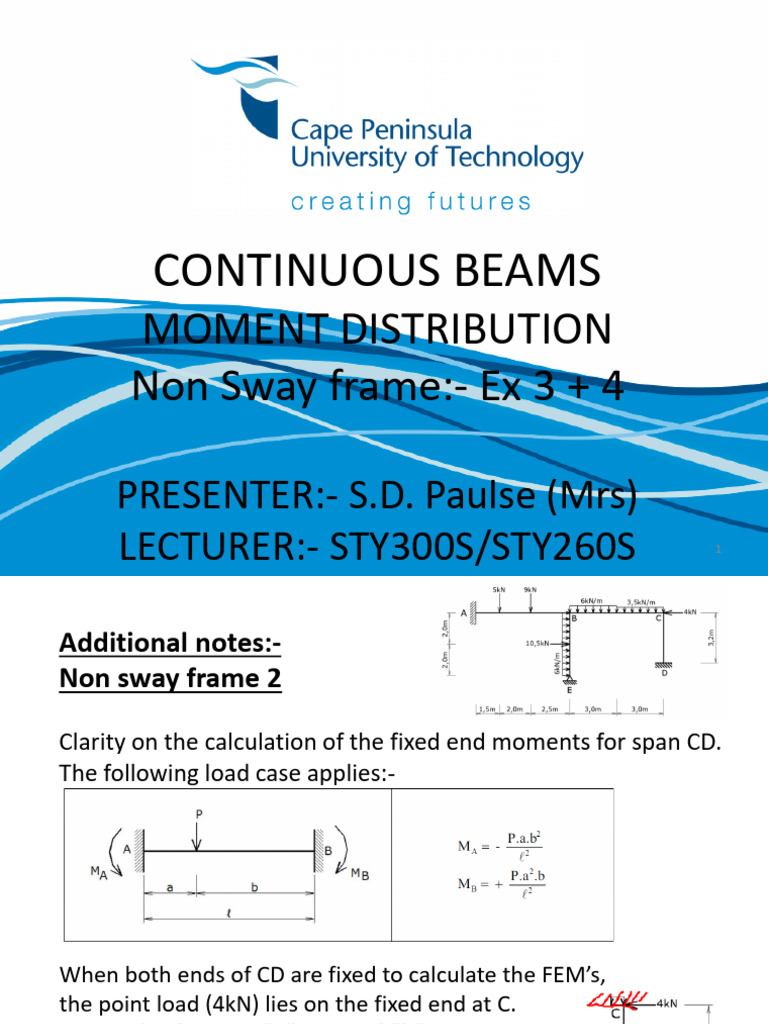 Presentation Non Sway Frame Ex 3 Latest | PDF | Bending | Mechanics