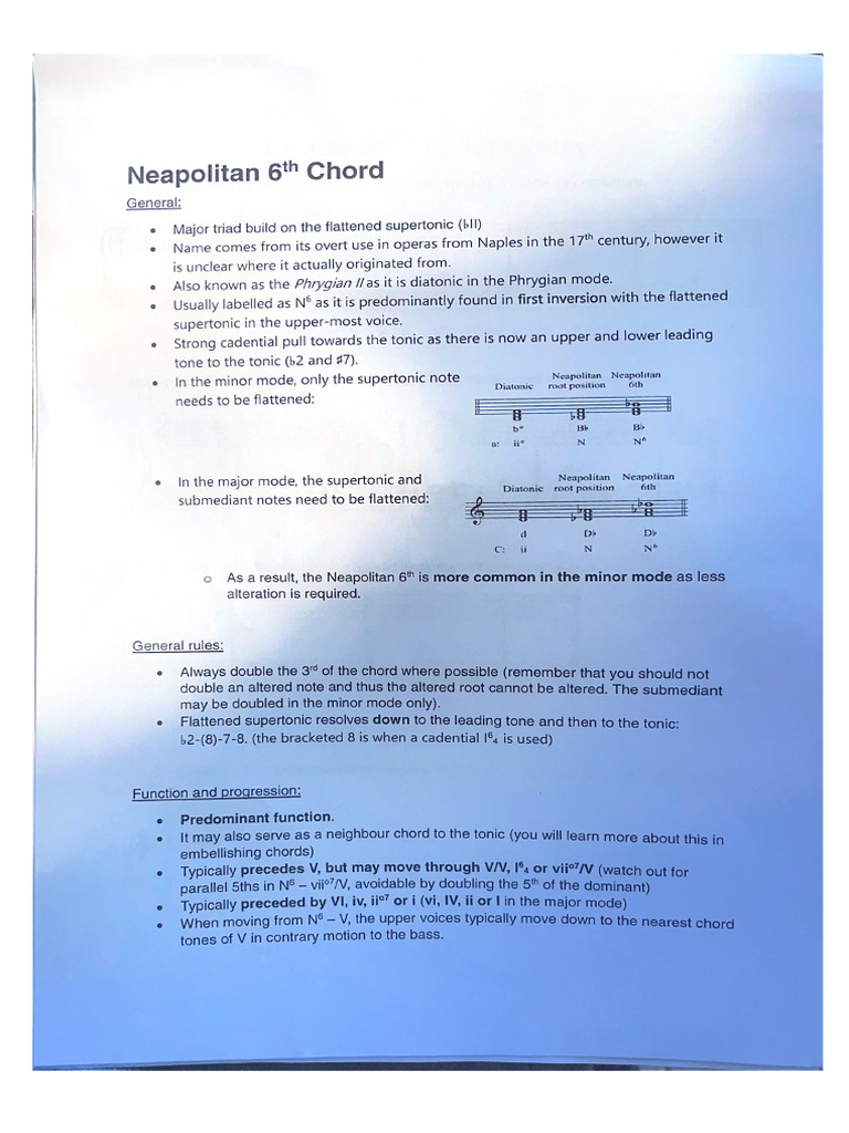 Neapolitan 6th Chord | PDF
