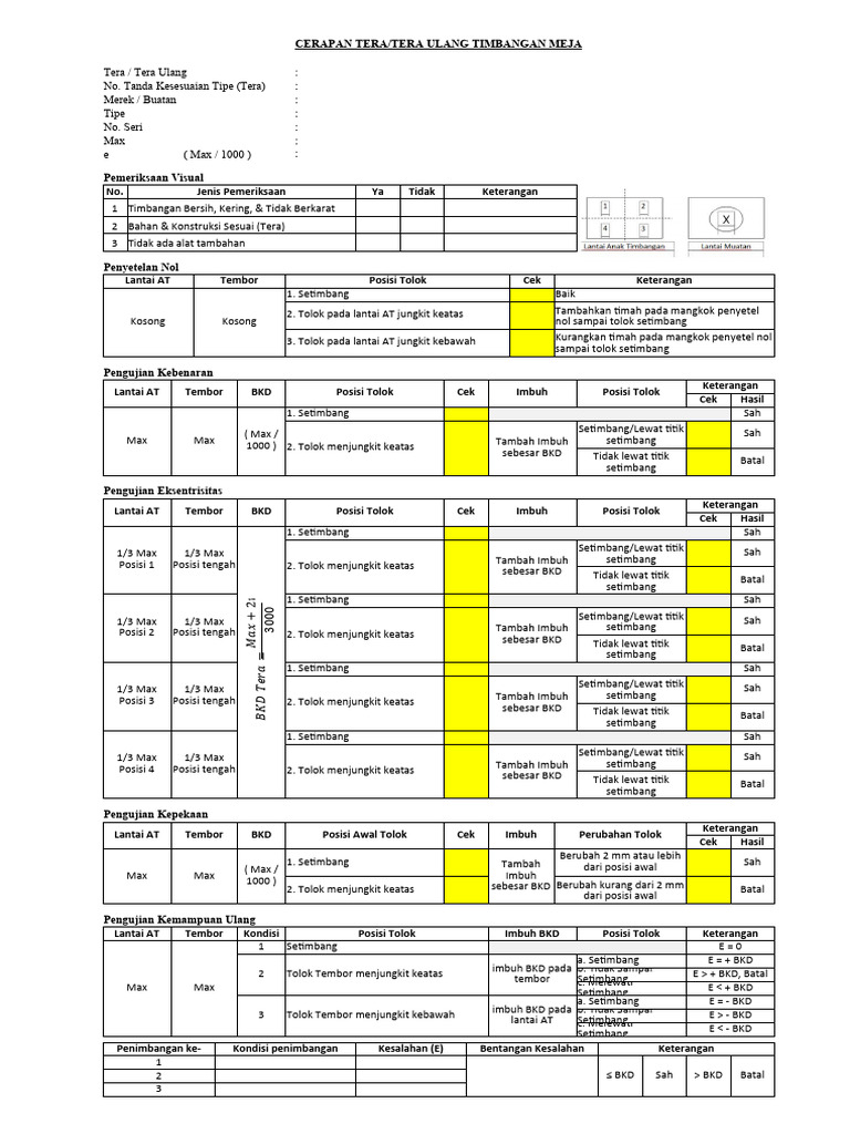 Cerapan Timbangan Meja | PDF
