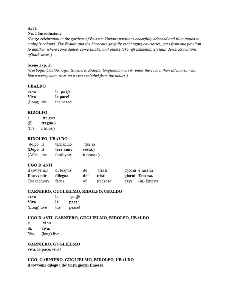 Dalinda Donizetti Translation and IPA | PDF | Opera | Vocal Musical ...